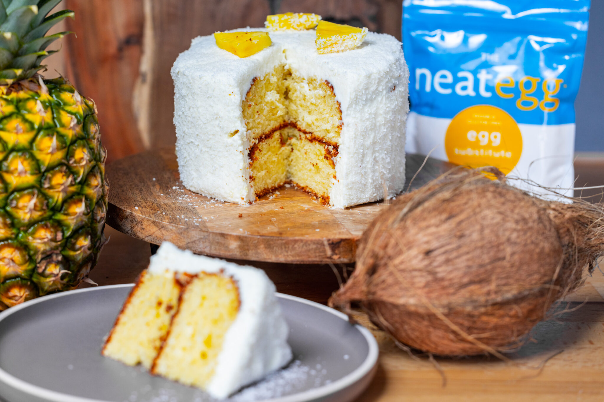 Vegan Pineapple and Coconut Frosting Cake - Plant Based Pantry